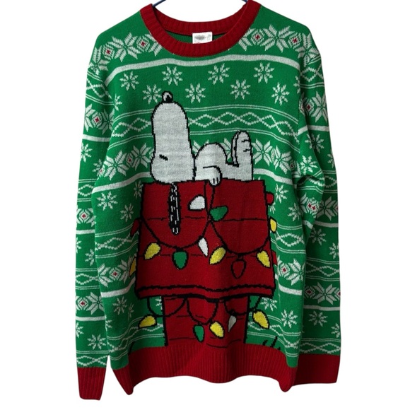 Peanuts | Sweaters | Peanuts Snoopy Red Green Snowflake Holiday Tacky ...